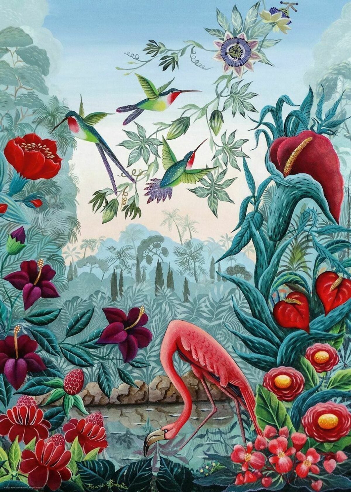 Heye Exotic Garden Bird Paradise 1000pc Puzzle Marie Amalia Bartol heye-exotic-garden-bird-paradise-1000pc-puzzle-marie-amalia-bartol