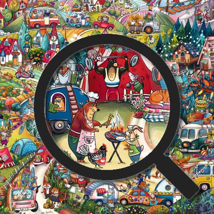 Heye: Go Camping 2000pc cartoon puzzle (Rita Berman) – Timeless Toys